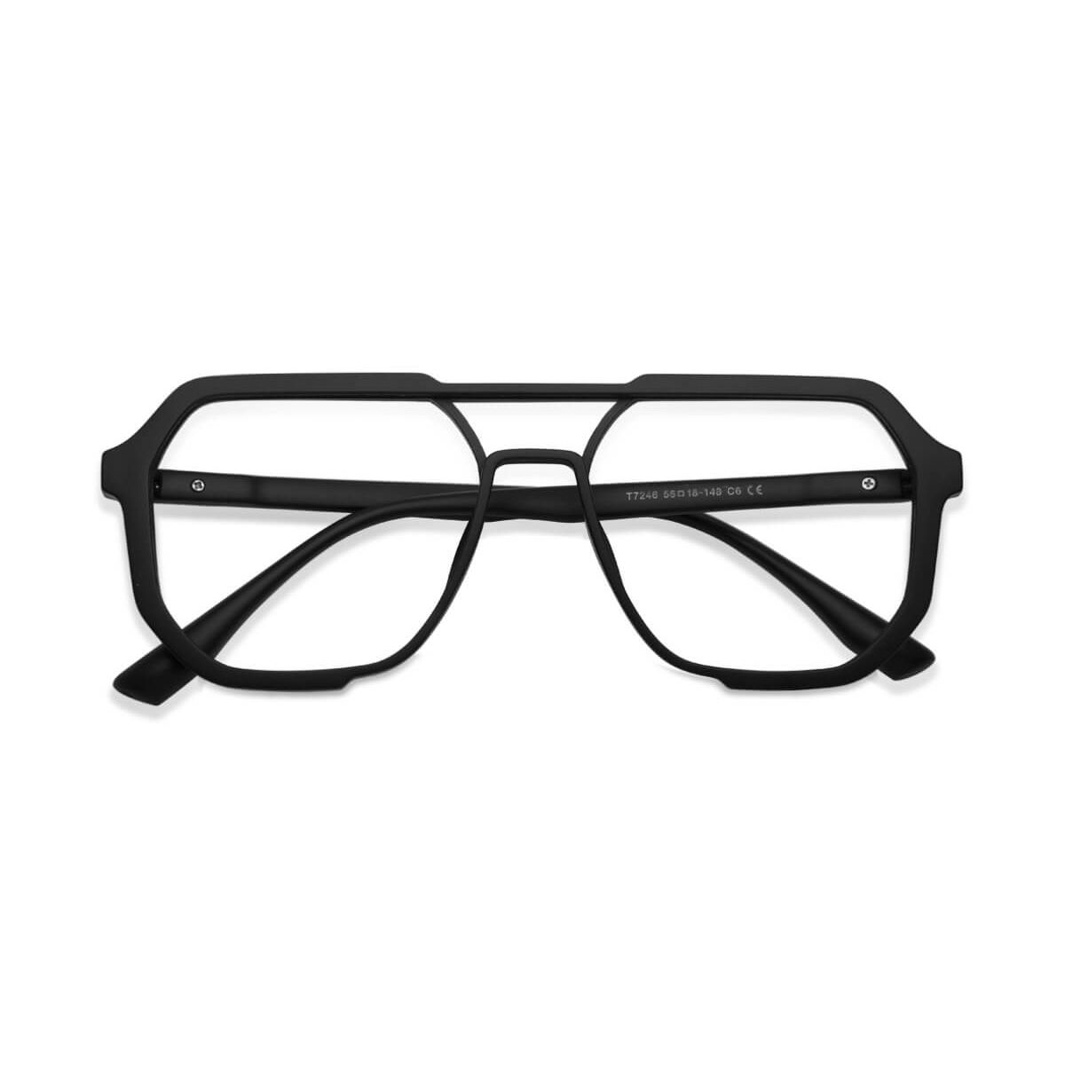 T7246 Aviator Geometric Black Eyeglasses Frames | Leoptique