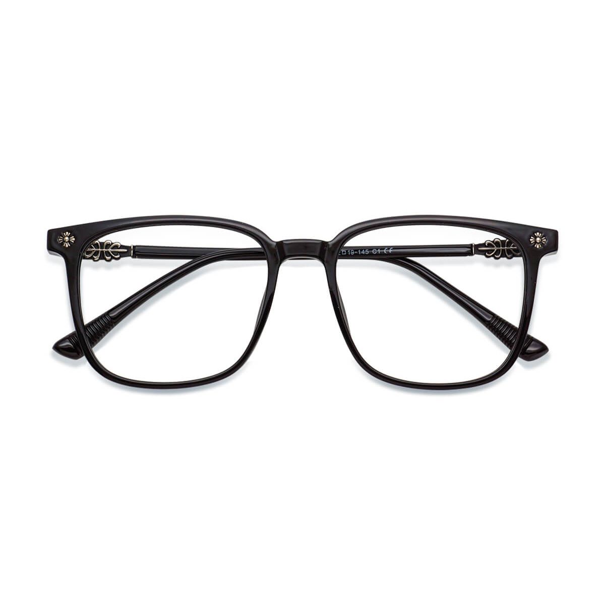 T7267 Rectangle Wayfarer Black Eyeglasses Frames | Leoptique