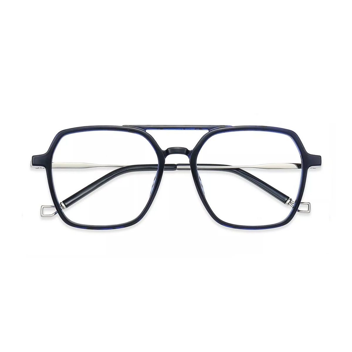 TJ849 Square Aviator Geometric Blue Eyeglasses Frames | Leoptique