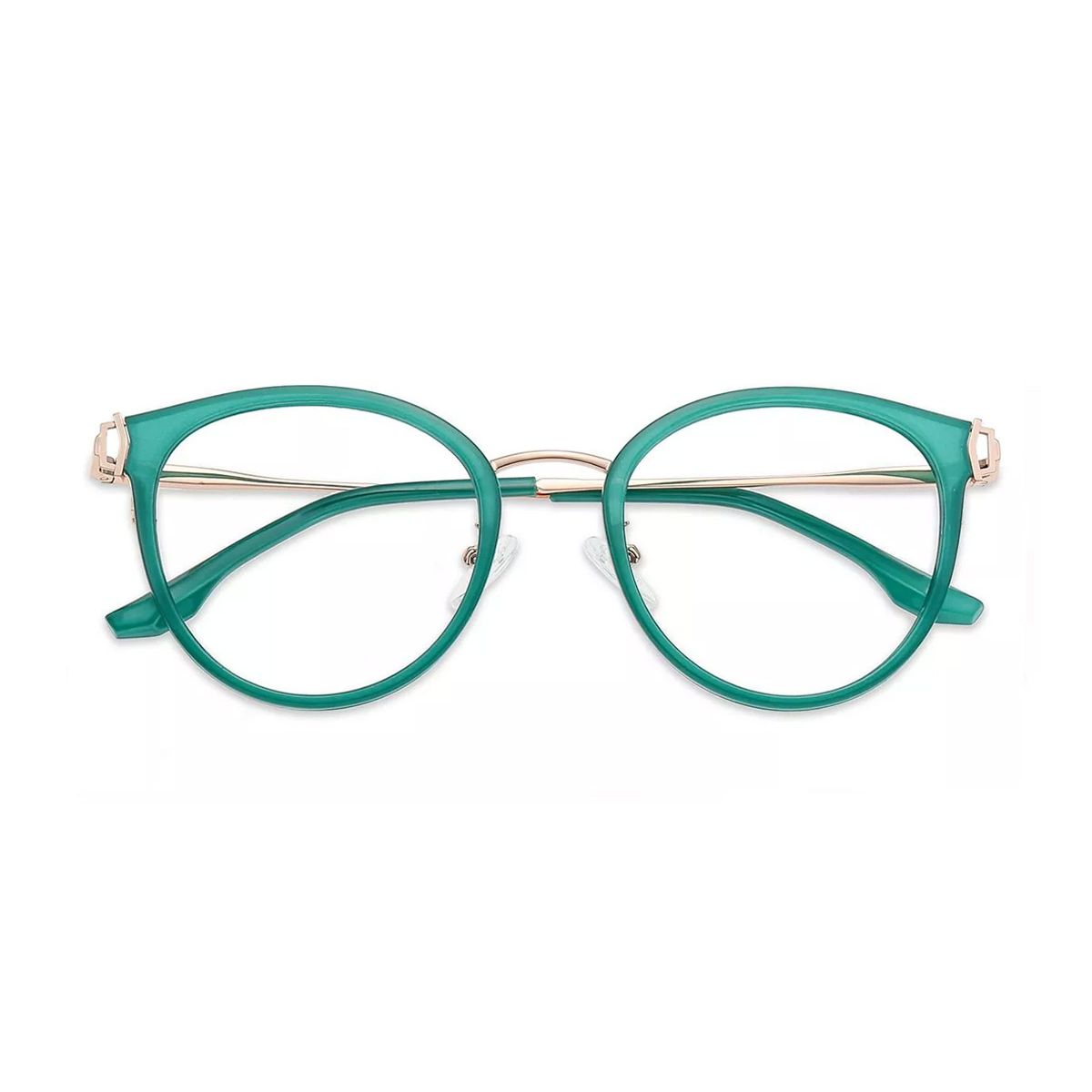 TJ879 Round Oval Green Eyeglasses Frames | Leoptique