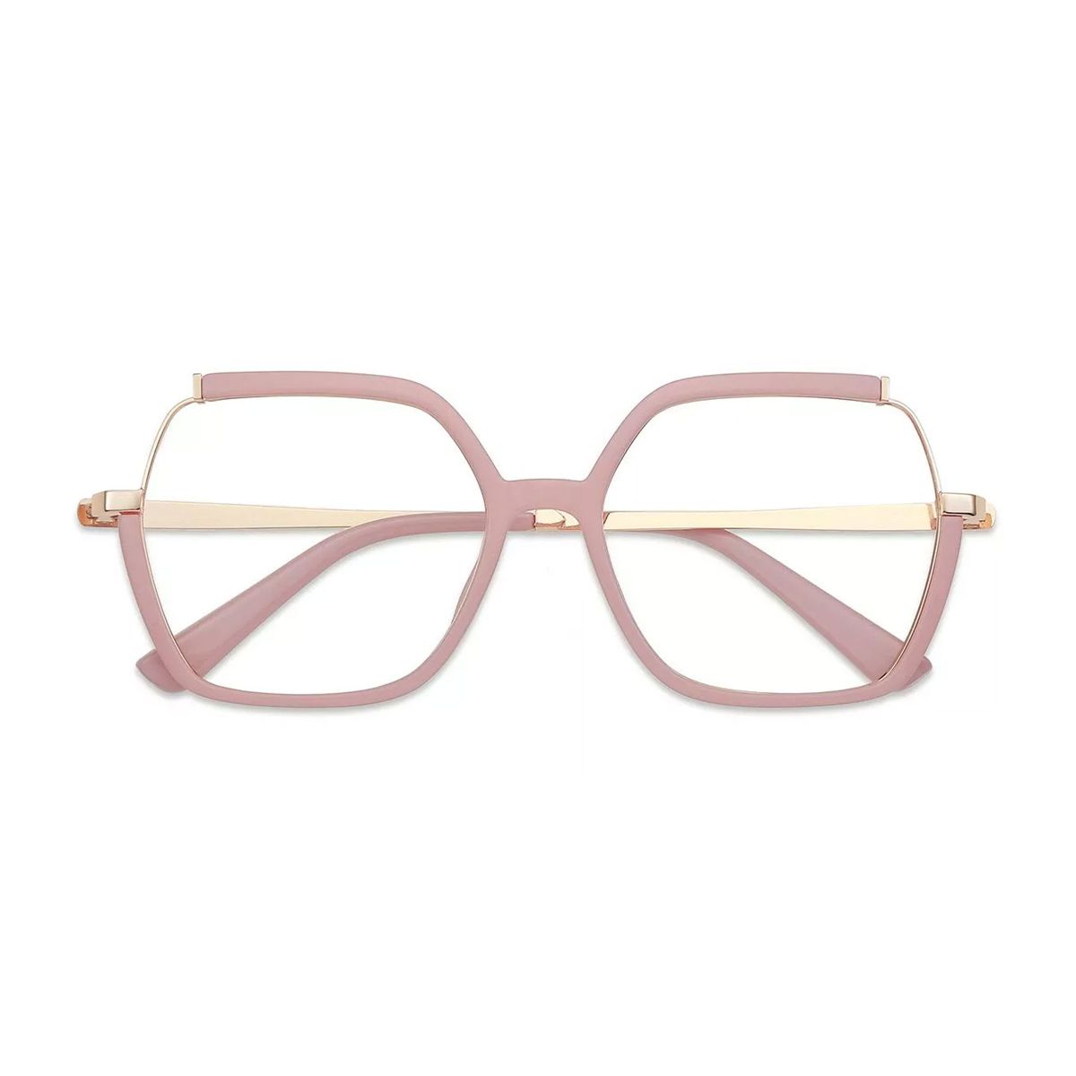 TJ882 Rectangle Square Pink Eyeglasses Frames | Leoptique