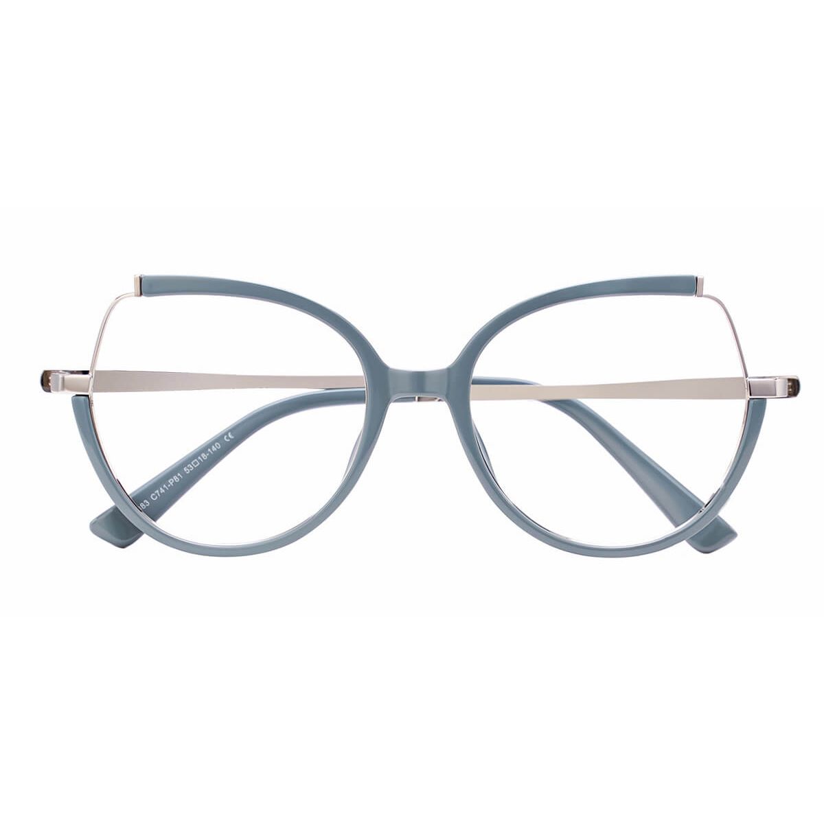 TJ883 Round Oval Blue Eyeglasses Frames | Leoptique