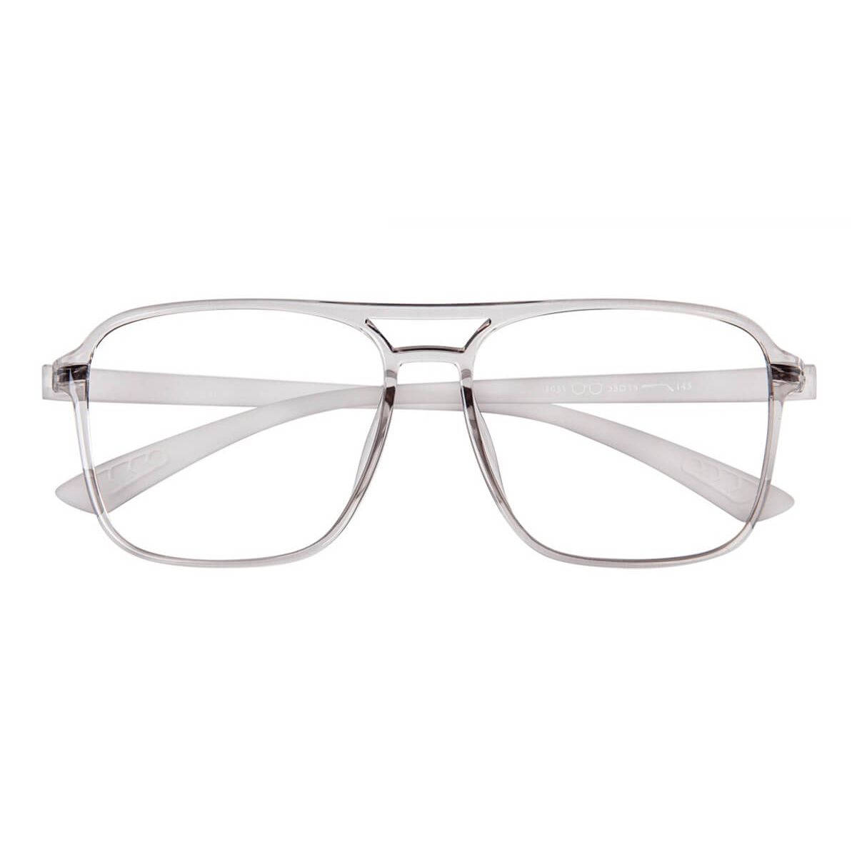 TR1035 Square Aviator Gray Eyeglasses Frames | Leoptique