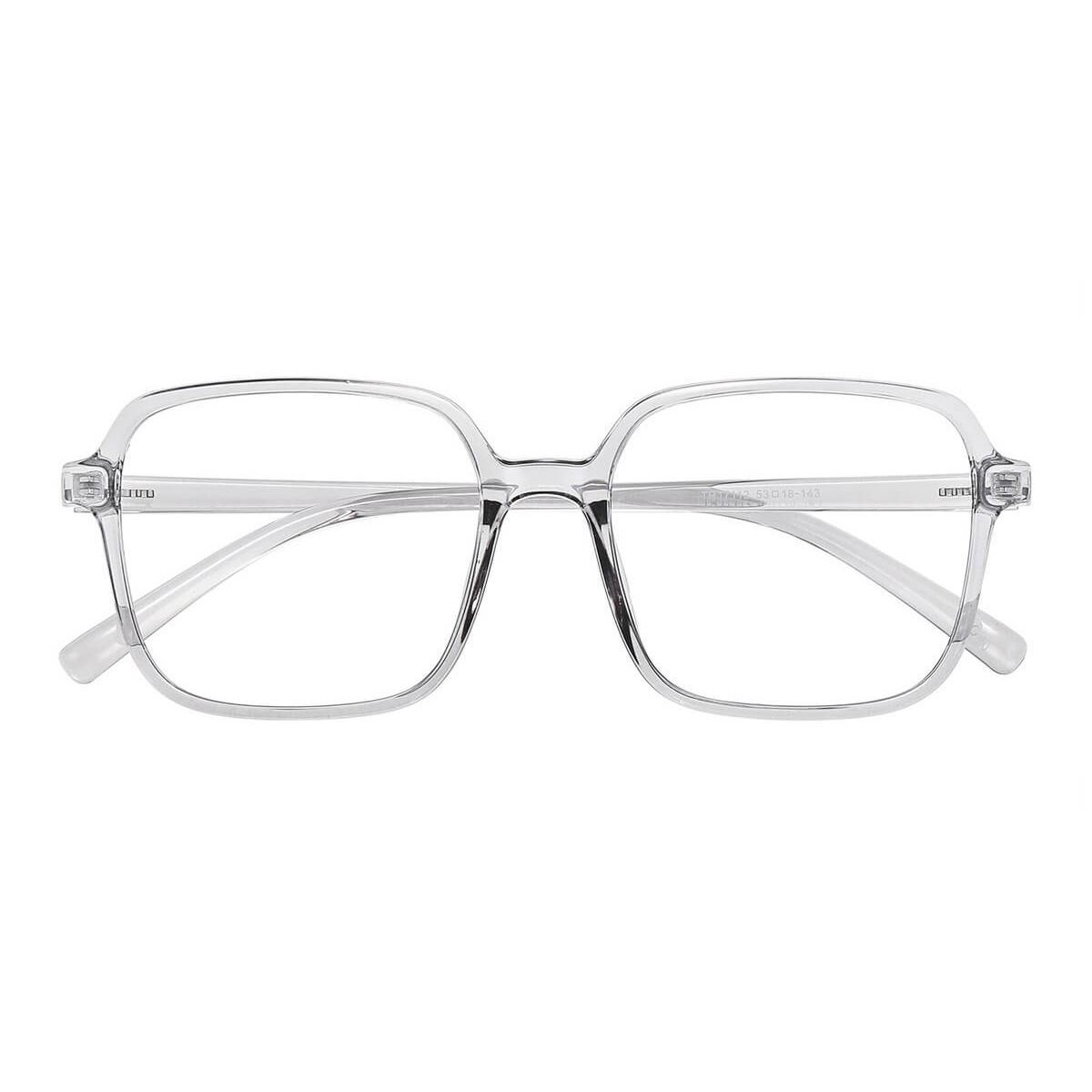 TR17112 Square Geometric Gray Eyeglasses Frames | Leoptique