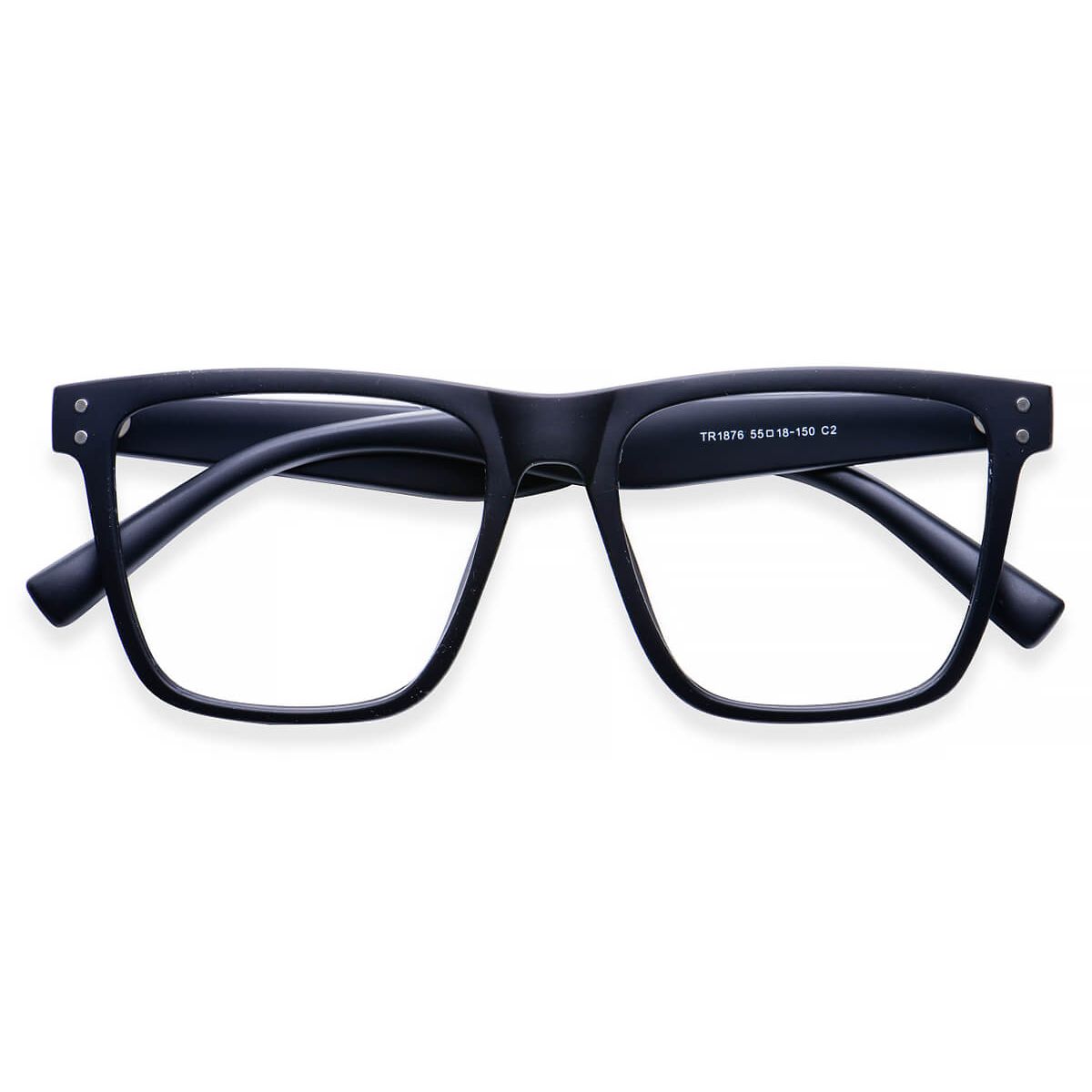TR1876 Square Black Eyeglasses Frames | Leoptique