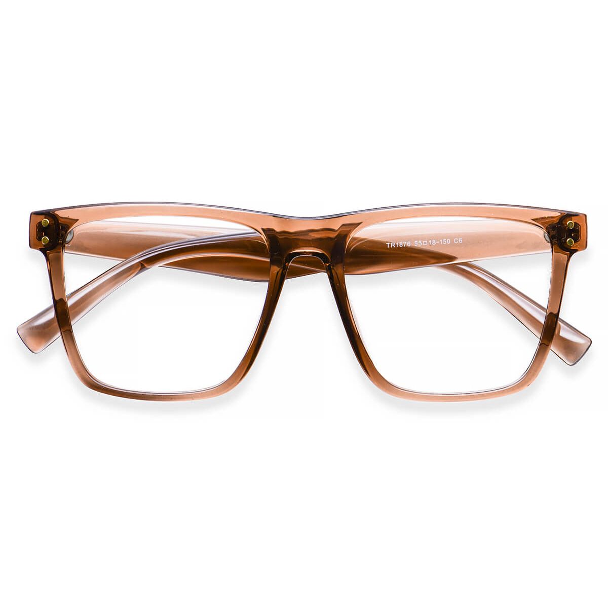 TR1876 Square Brown Eyeglasses Frames | Leoptique