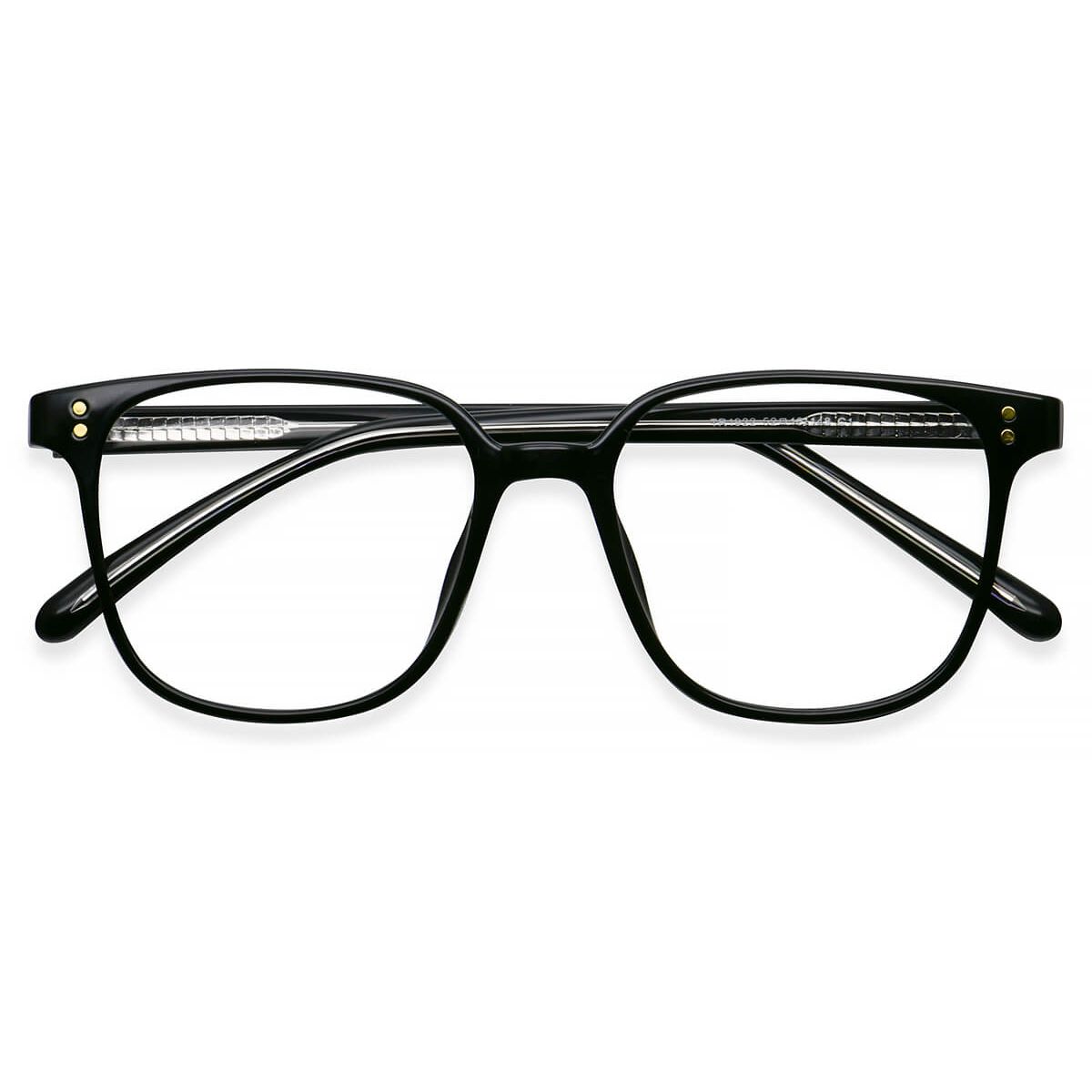 TR1922 Square Black Eyeglasses Frames | Leoptique