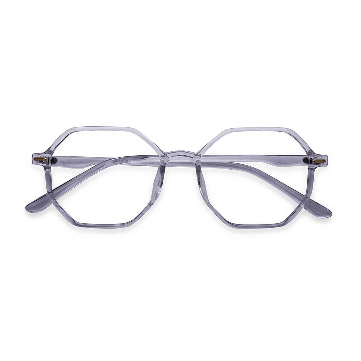 TR30064 Square Geometric Gray Eyeglasses Frames | Leoptique