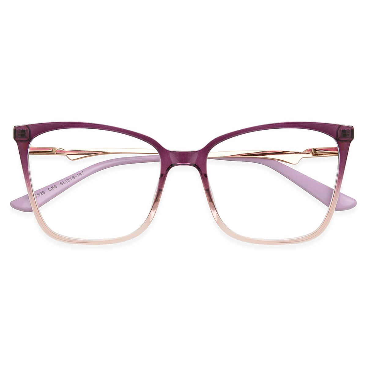 TR7529 Rectangle Purple Eyeglasses Frames | Leoptique