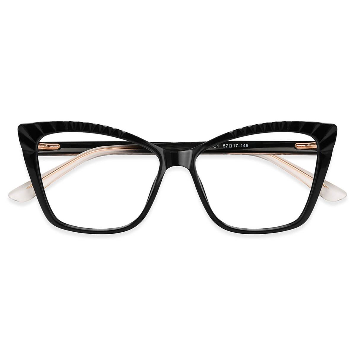 TR7538 Cat-eye Butterfly Black Eyeglasses Frames | Leoptique
