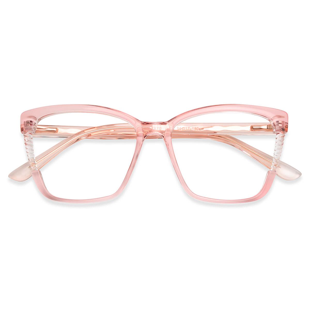 TR7570 Rectangle Pink Eyeglasses Frames | Leoptique