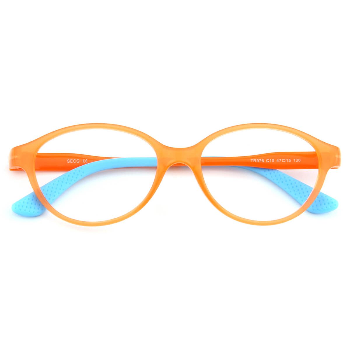 TR976 Oval Orange Eyeglasses Frames | Leoptique
