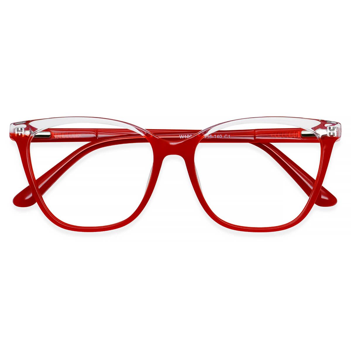 W1001 Oval Cat-eye Butterfly Red Eyeglasses Frames | Leoptique