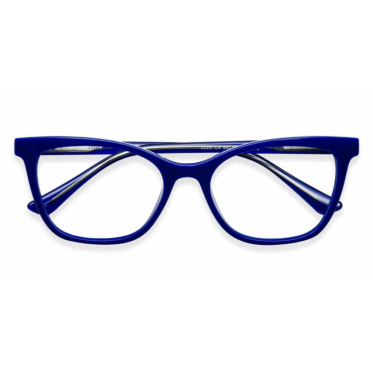W2025 Oval Butterfly Blue Eyeglasses Frames | Leoptique