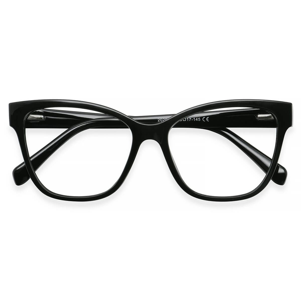 W2028 Rectangle Butterfly Black Eyeglasses Frames | Leoptique