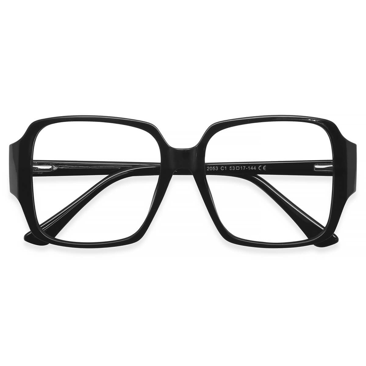 W2053 Square Black Eyeglasses Frames | Leoptique
