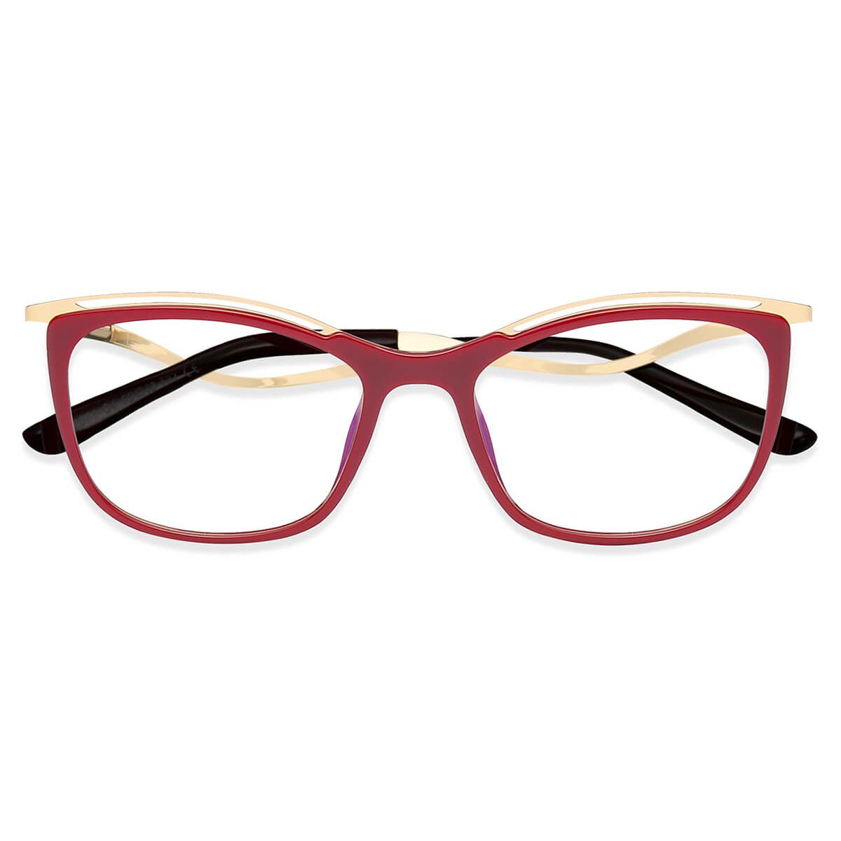 W2071 Rectangle Red Eyeglasses Frames | Leoptique