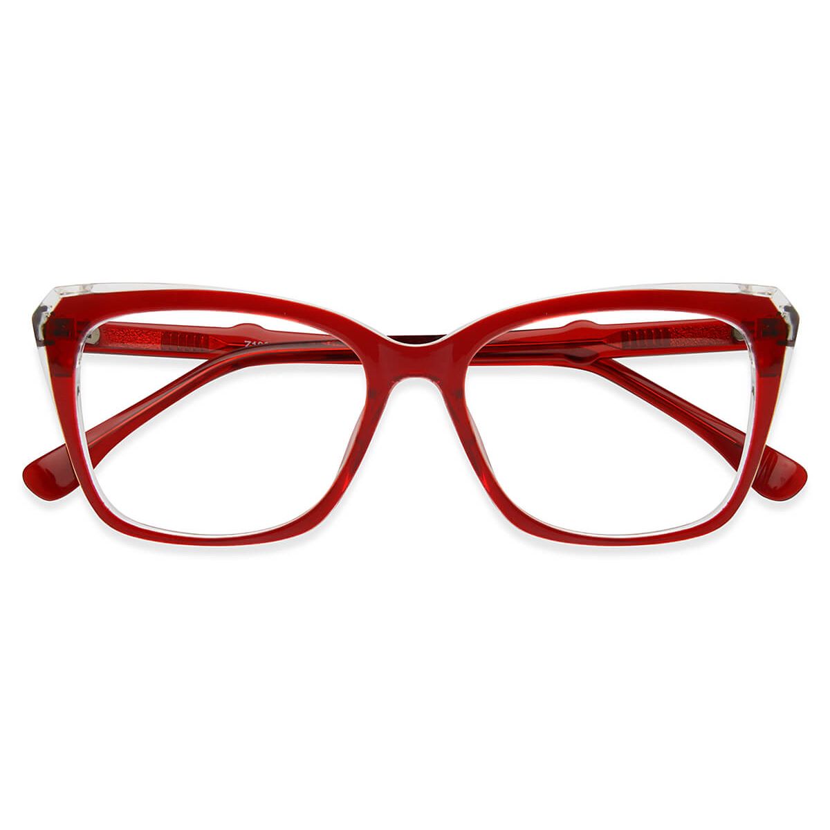 WY-Z1006 Rectangle Red Eyeglasses Frames | Leoptique