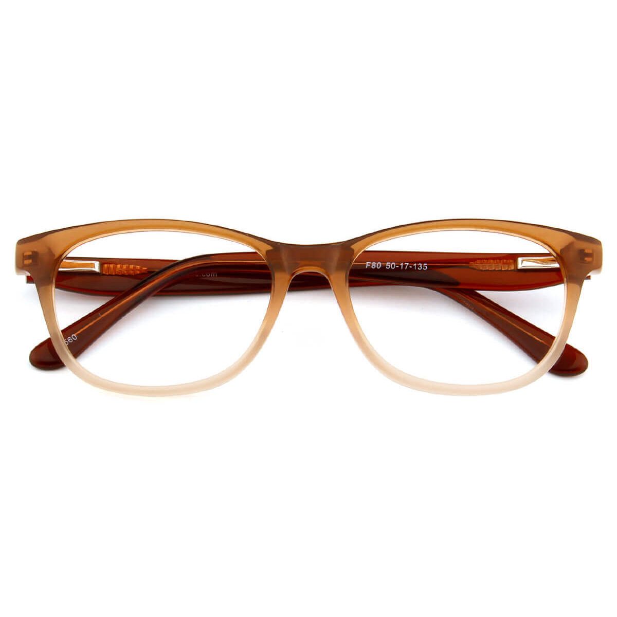 XF80 Oval Wayfarer Brown Eyeglasses Frames | Leoptique