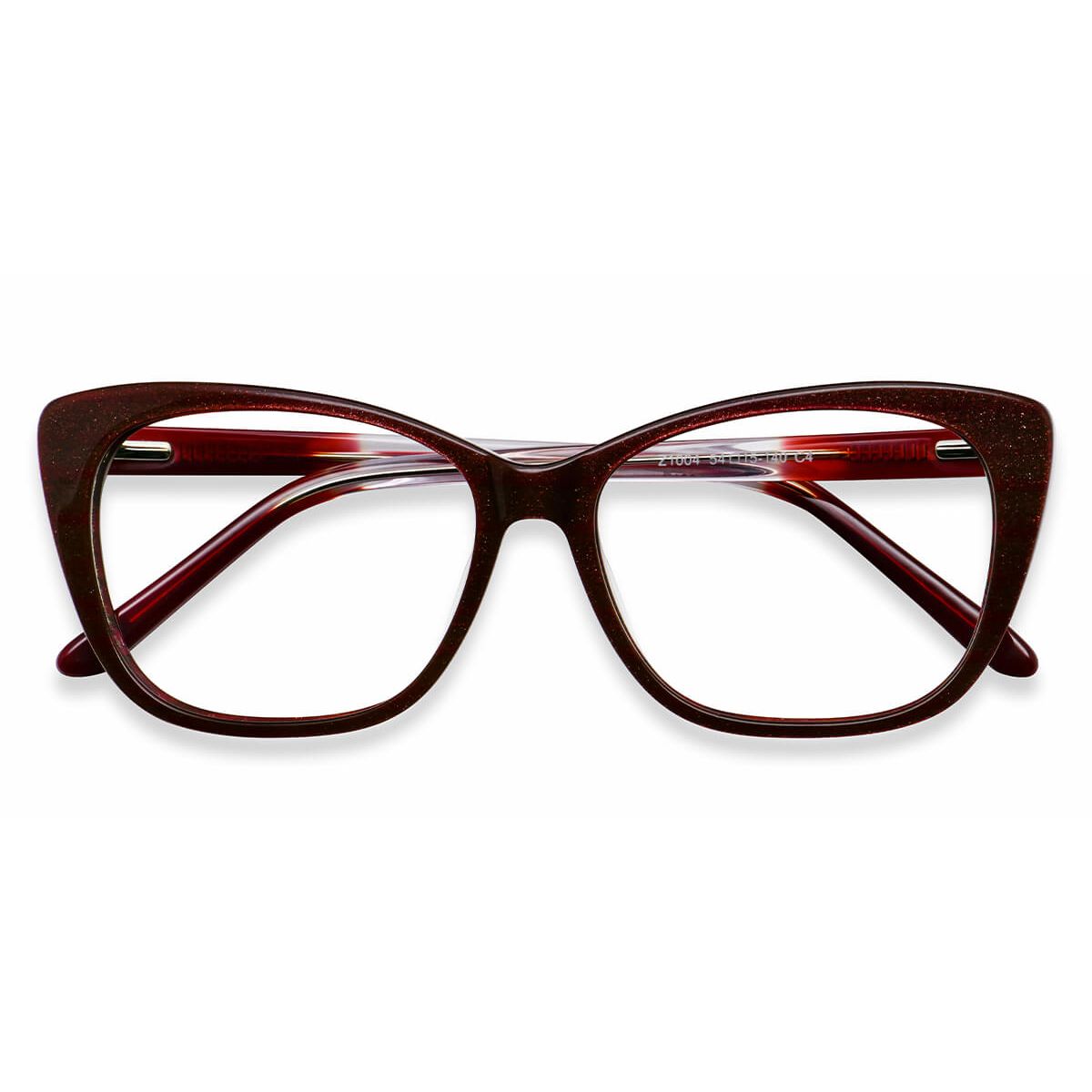 Z1004 Rectangle Red Eyeglasses Frames | Leoptique