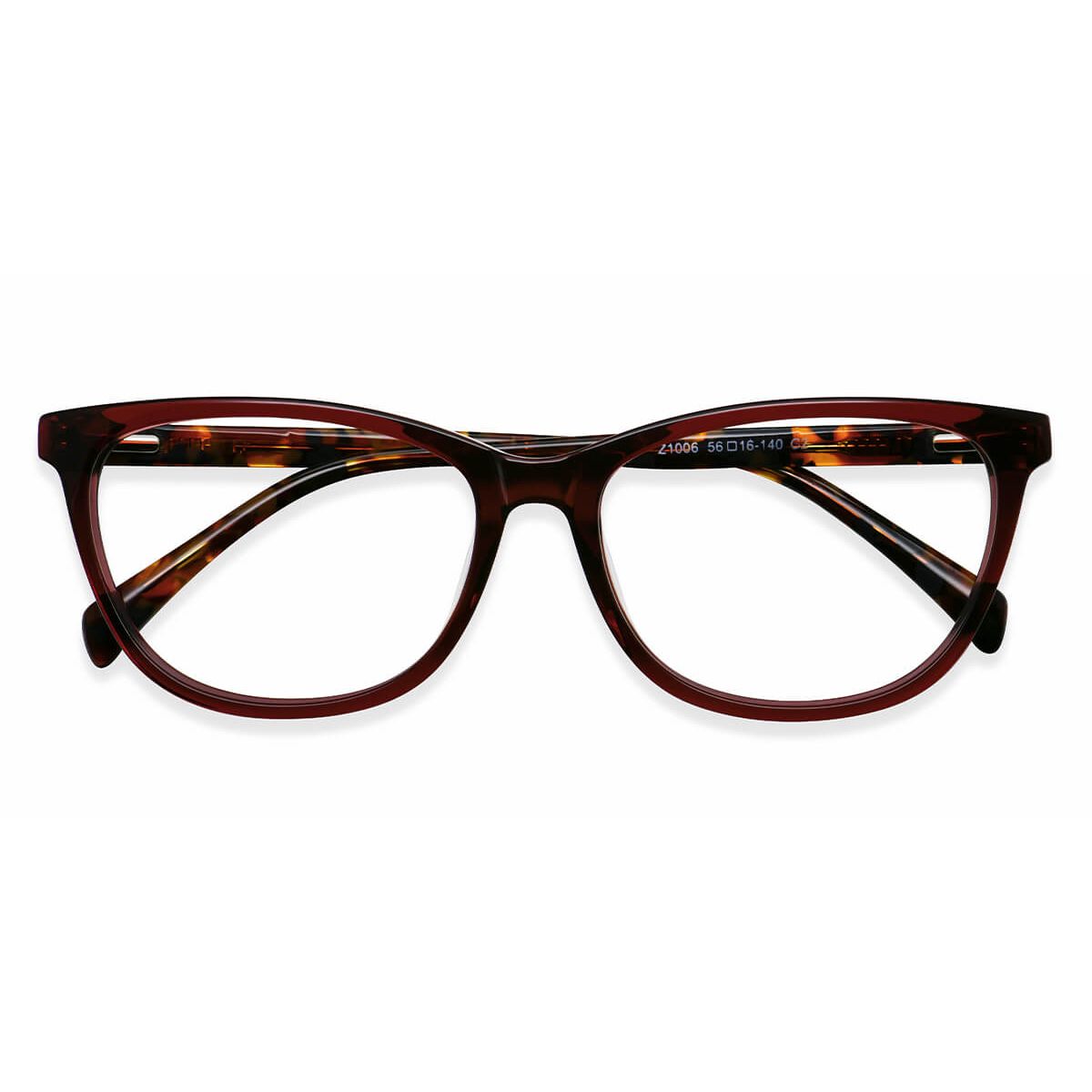 Z1006 Oval Cat-eye Red Eyeglasses Frames | Leoptique