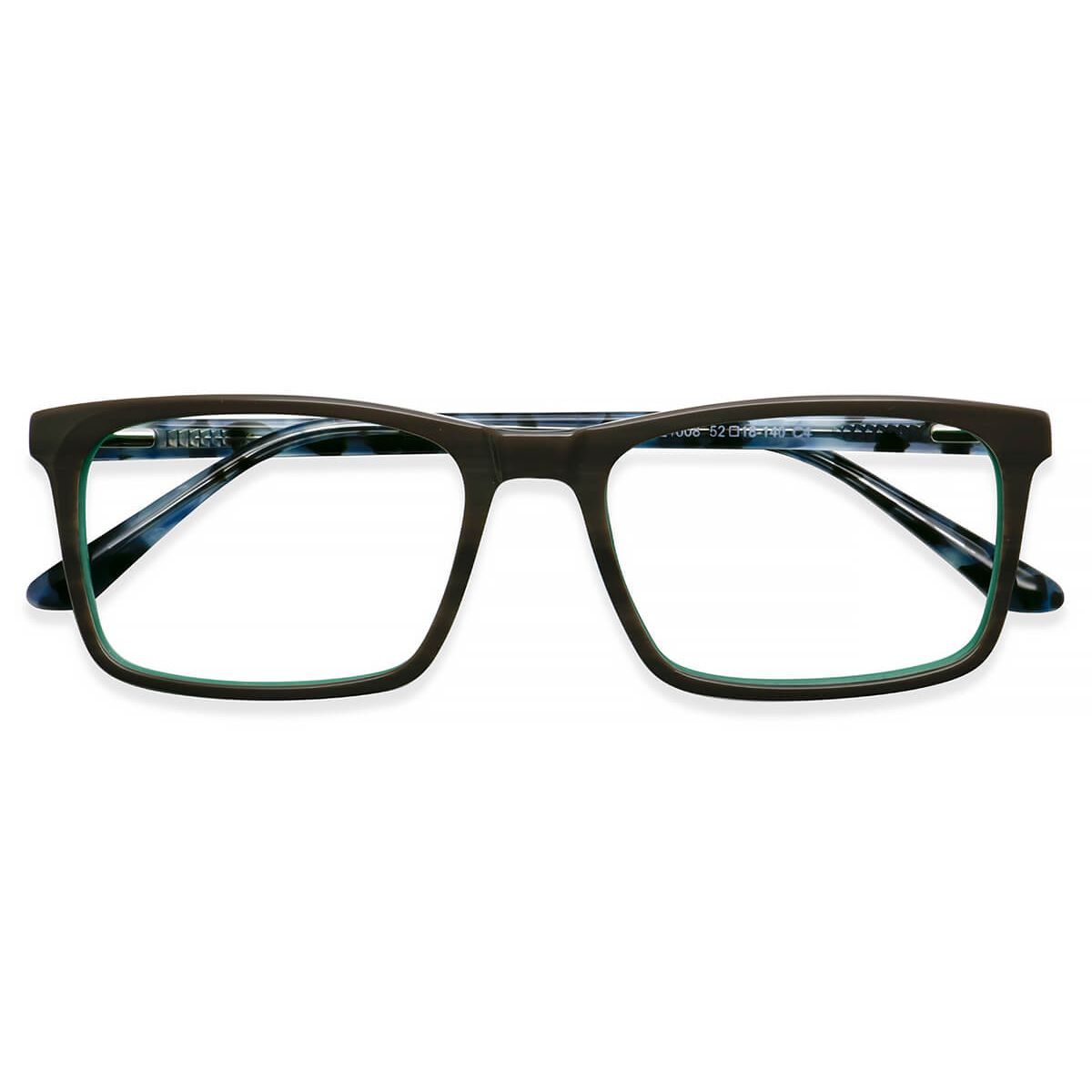 Z1008 Rectangle Gray Eyeglasses Frames | Leoptique