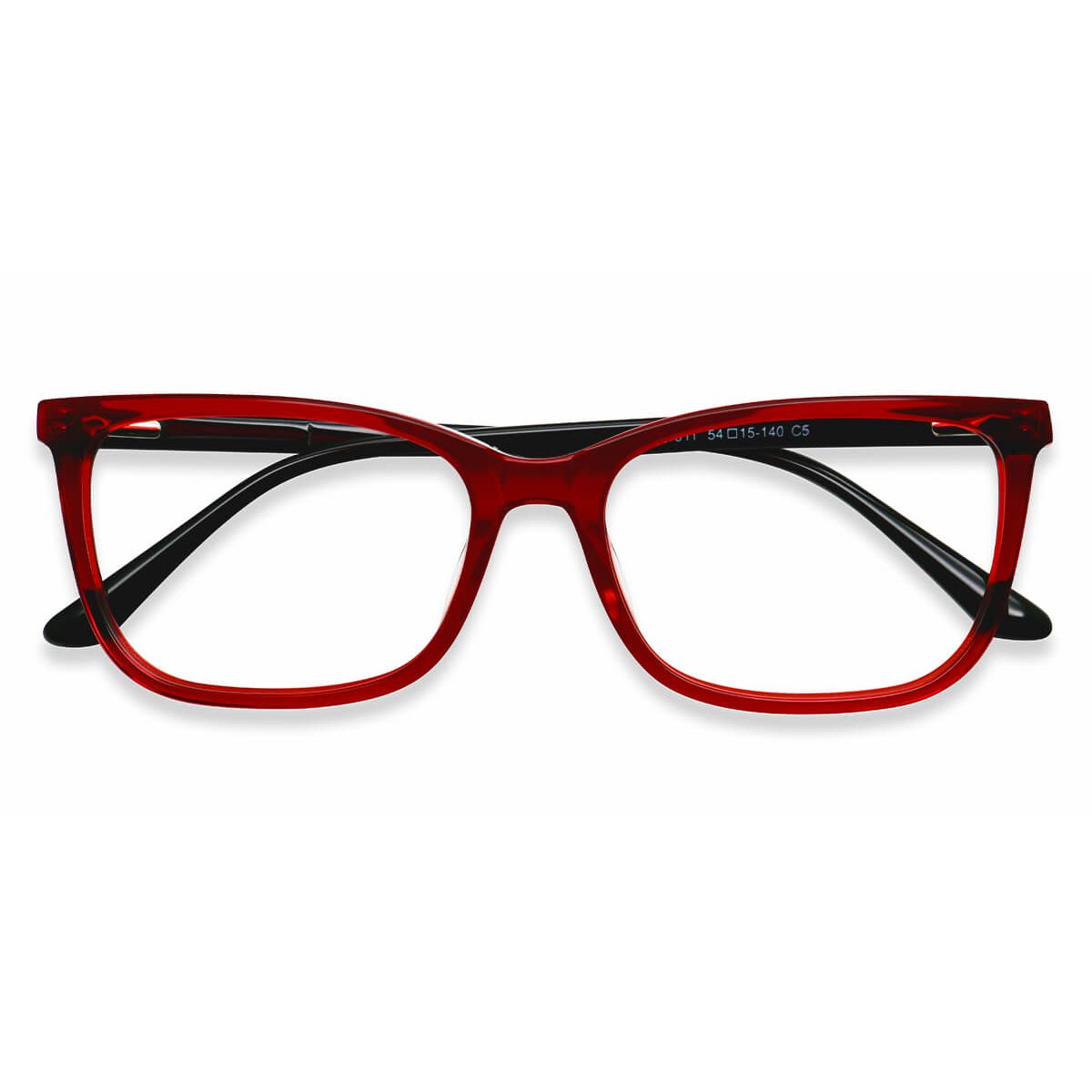 Z1011 Rectangle Wayfarer Red Eyeglasses Frames | Leoptique